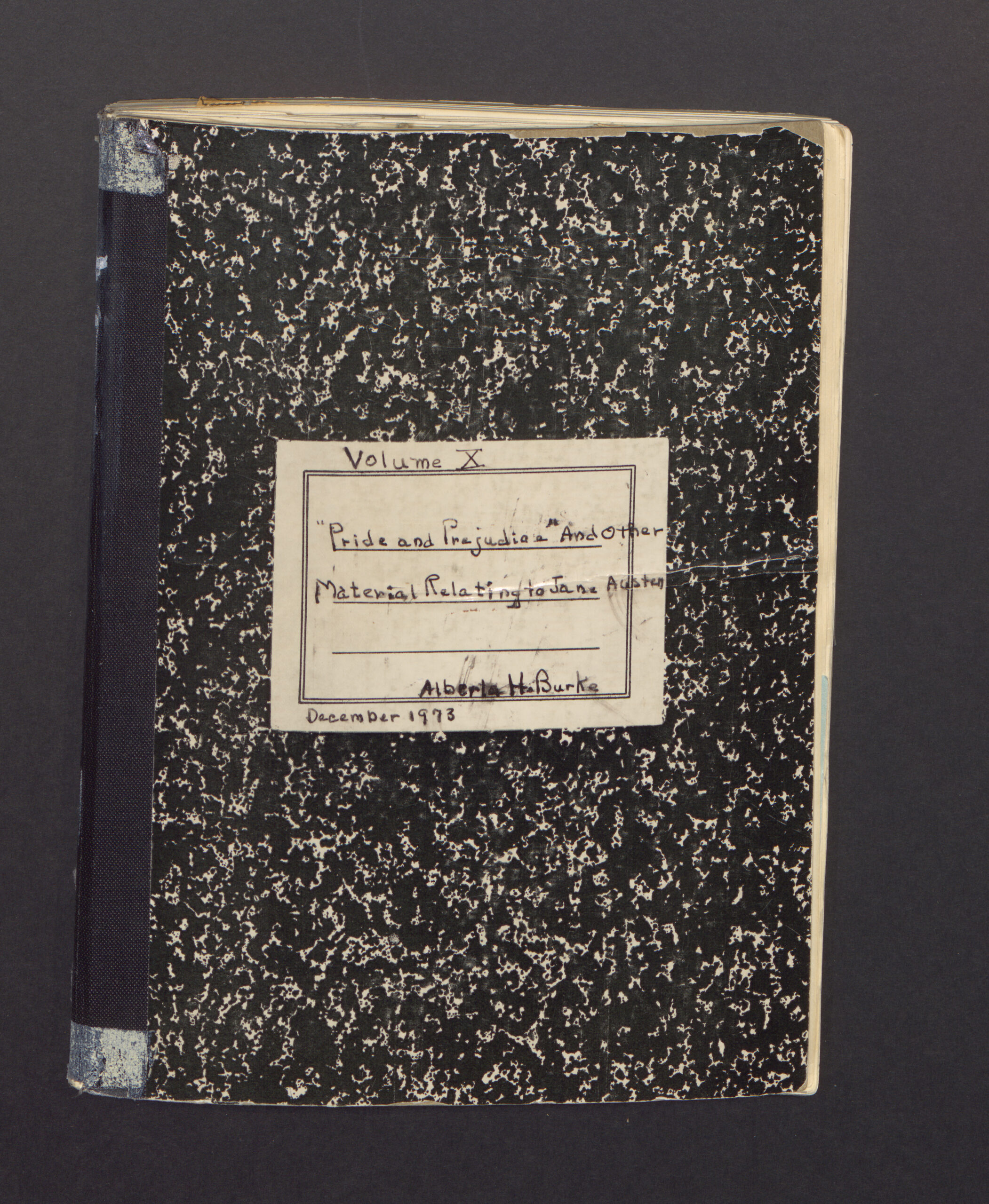 Alberta Burke Notebooks - Jane Austen Collection | Goucher College